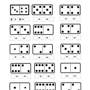 20 Printable Domino Addition Worksheets 1st Grade & Kindergarten Math ...