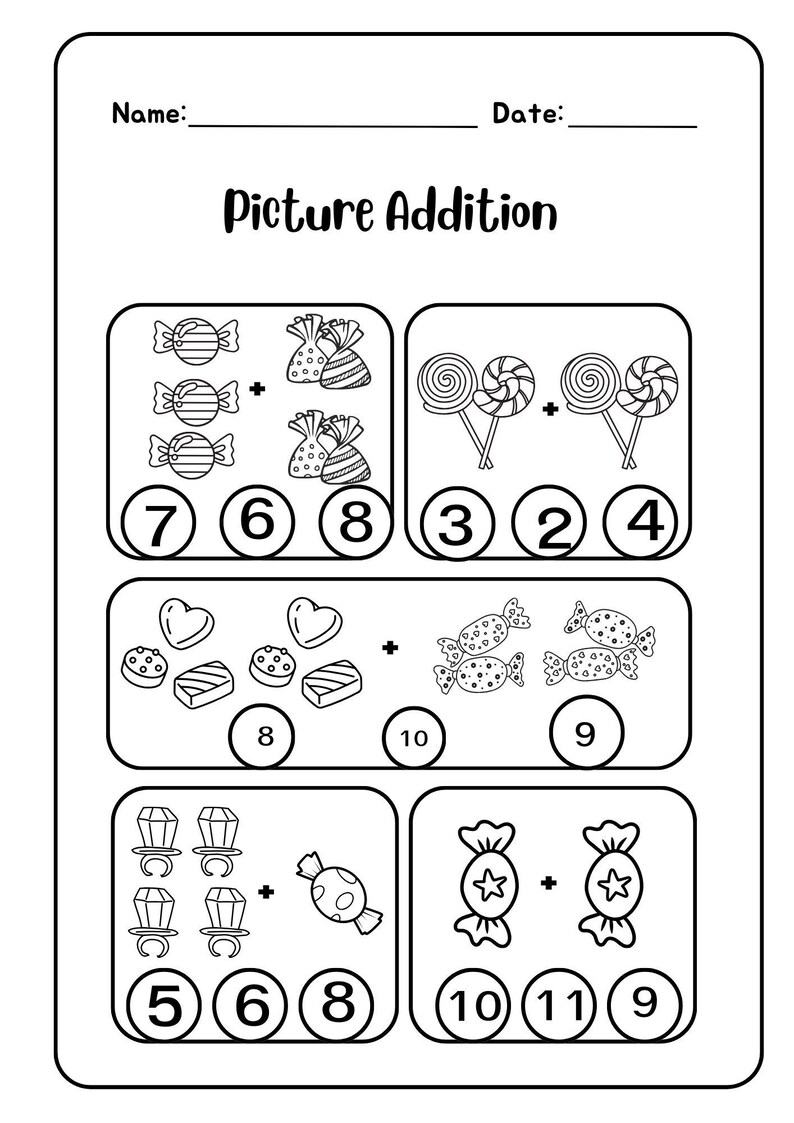 20sweets Addition and Subtraction to 10 - Etsy