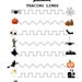 Halloween Tracing Lines Worksheet Bundle: Homeschool Kindergarten ...