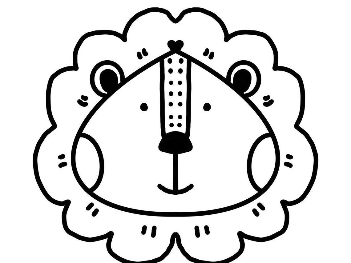 20 Animal Faces Coloring Page Digital Download,cute and Fun Animal ...