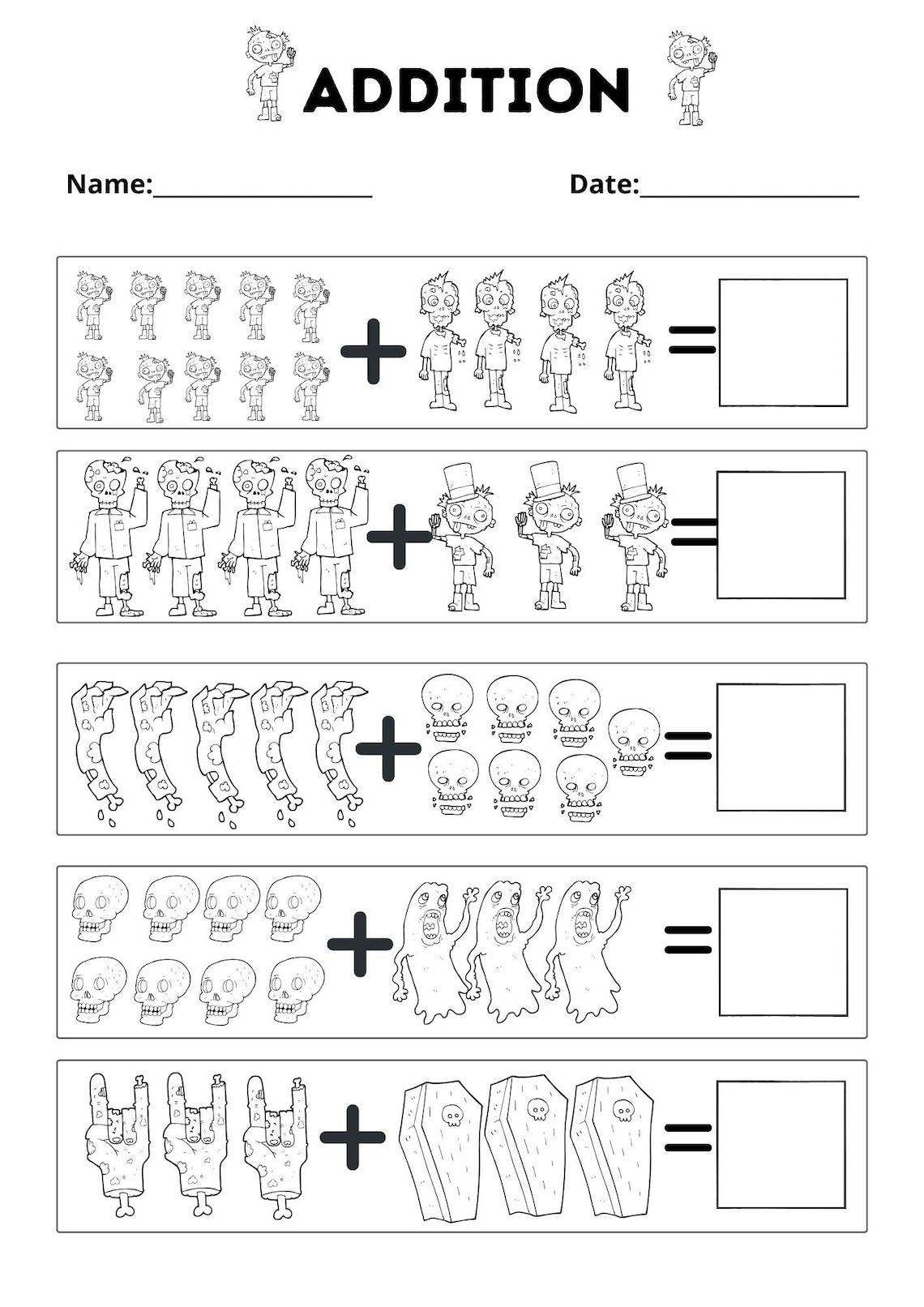 20 Printable Kindergarten Addition Worksheets, Picture Addition and ...