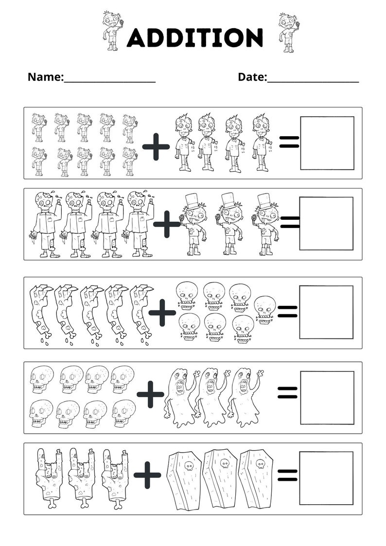 Picture Addition and Subtraction Worksheets: Kindergarten Homeschool ...