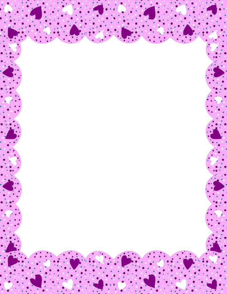 Valentine's Day Heart Page Borders and Frames Clip Art - Etsy