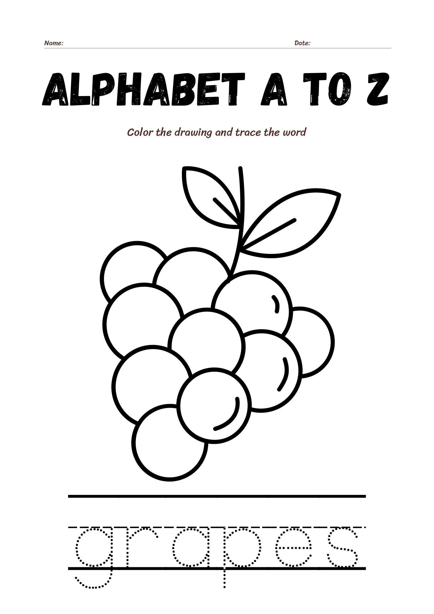Tracing Coloring Alphabet A-Z Worksheet Printable - Etsy