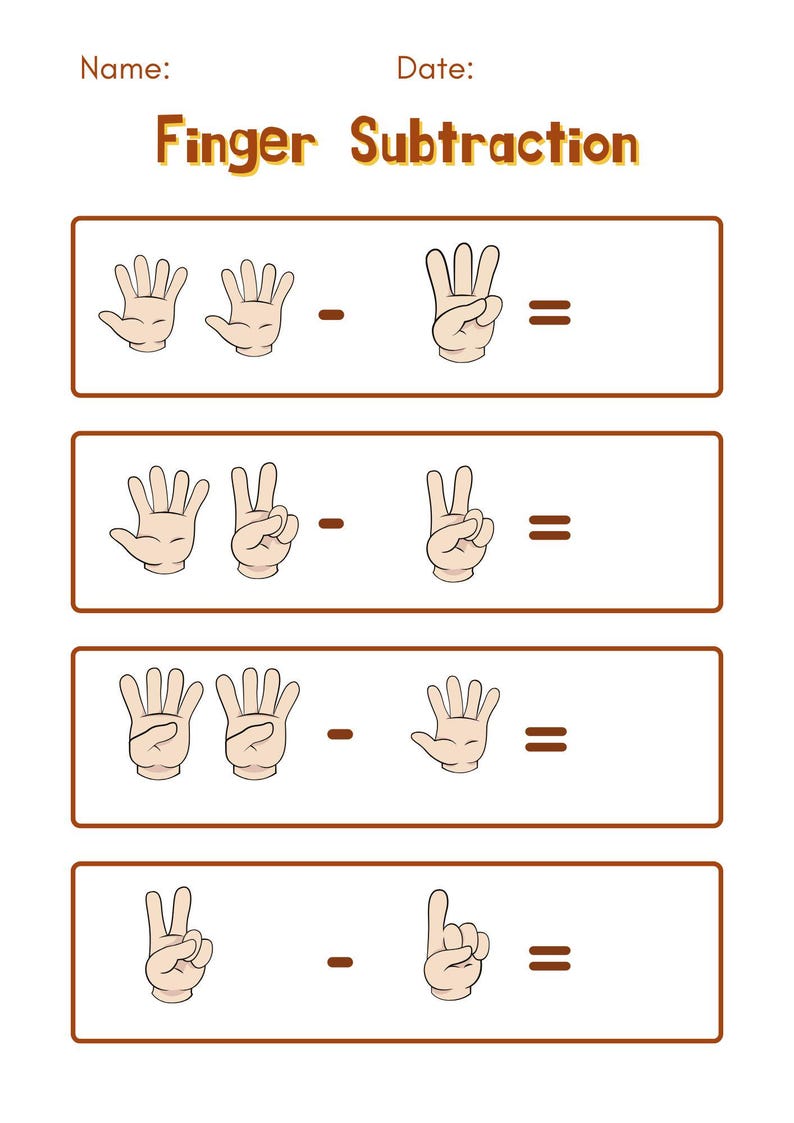 40 Math Worksheets - Addition Printable - Instant Download - Finger ...