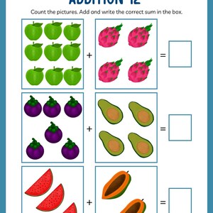 Kindergarten Math Worksheets: Picture Addition & Subtraction (printable ...