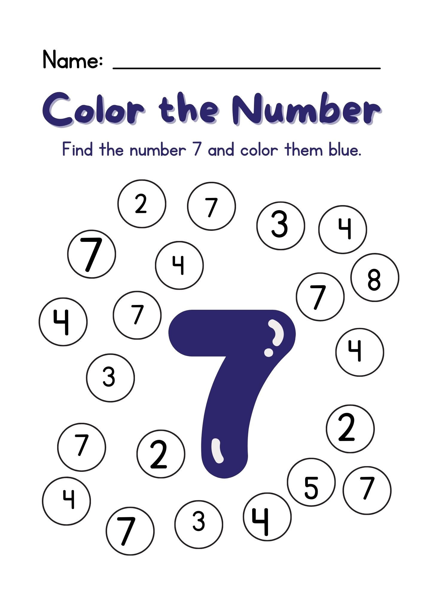 Number Coloring Pages Worksheets for Preschool 0-9 Printable Preschool ...