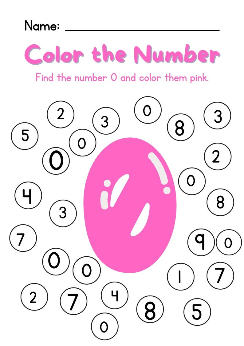 Number Coloring Pages Worksheets for Preschool 0-9 Printable Preschool ...