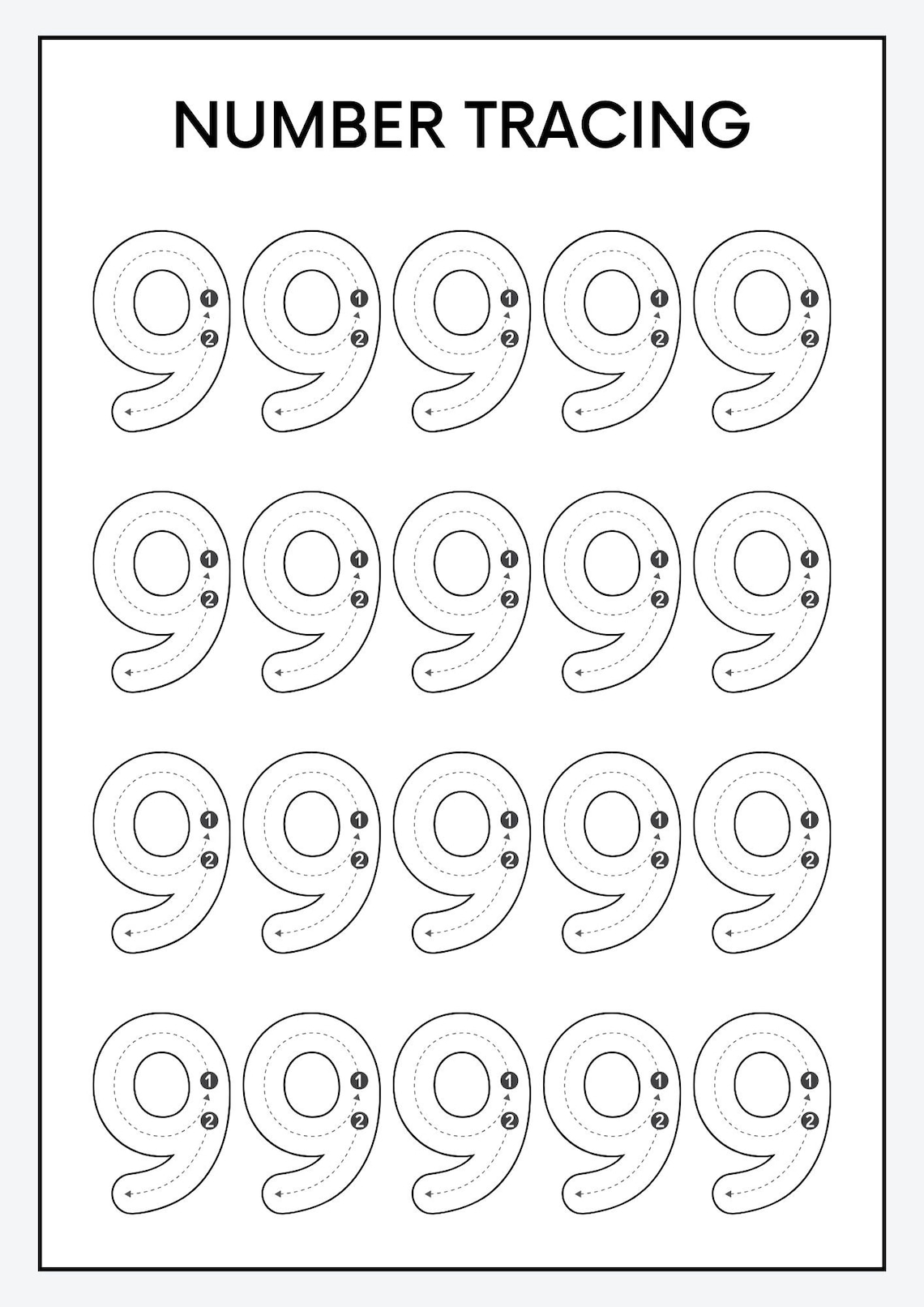 Number Tracing Worksheets: Color, Count, Trace 1-10 (printable) - Etsy