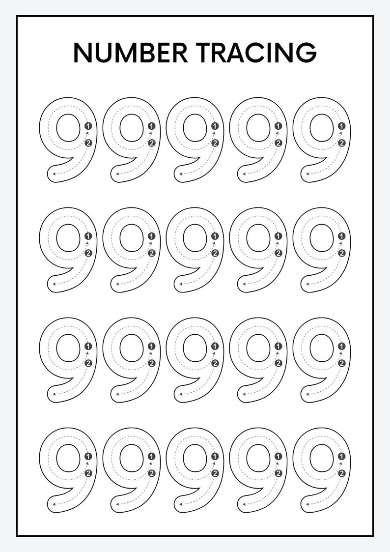Number Tracing Worksheets: Color, Count, Trace 1-10 (printable) - Etsy