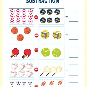 Kindergarten Math Worksheets: Picture Addition & Subtraction (printable ...