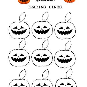 Halloween Tracing Lines Worksheet Bundle: Homeschool Kindergarten ...