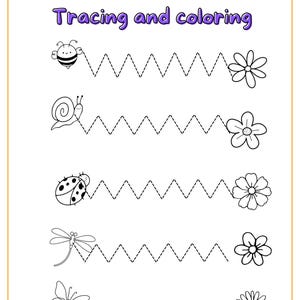 40 Preschool Matching Worksheets: Line Tracing Practice Printable - Etsy