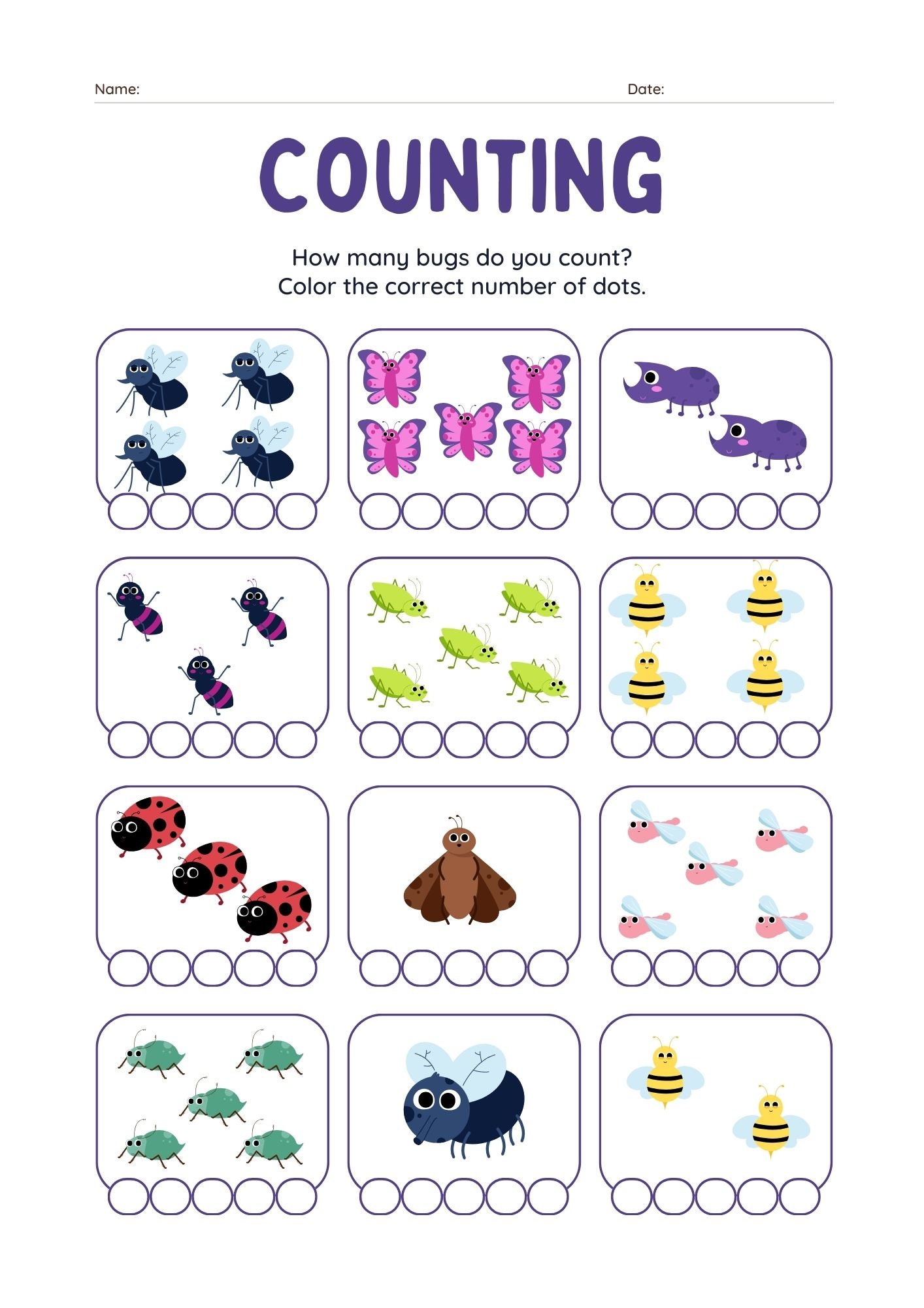 Count the Pictures. Add and Write the Correct Sum in the Box, Worksheet ...