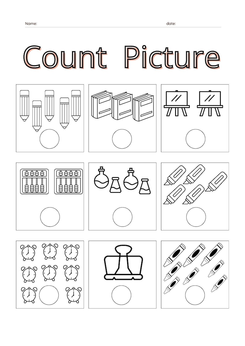 Kindergarten Addition Worksheets: Picture Math (printable) - Etsy