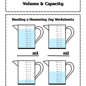 30 Measuring Capacity and Liquid Volume Activities and Worksheets - Etsy