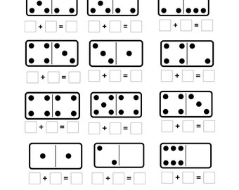 20 Printable Domino Addition Worksheets 1st Grade & Kindergarten Math ...