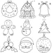 Christmas Doodle Borders Clipart, Winter PNG - Etsy