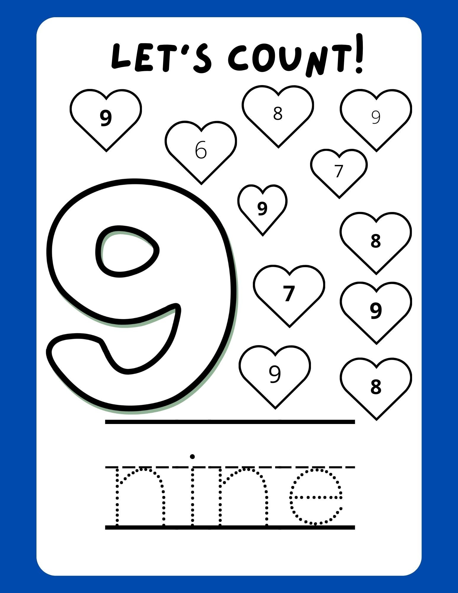 Number Tracing for Kids,color, Count, & Trace Number Pages, Numbers 1 ...