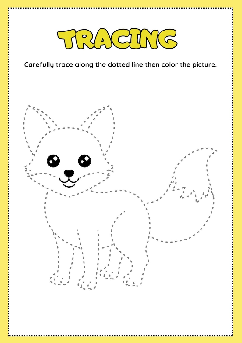 40 Animal Tracing Tracing Worksheets, Printable Preschool Trace Pages ...