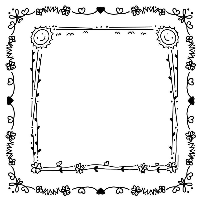 Doodle Frame Clipart,hand Drawn Border Clipart,letter Frame, Cute ...