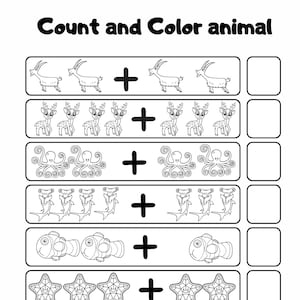 Animal Addition Worksheets: Single Digit Math, Homeschool Printable ...