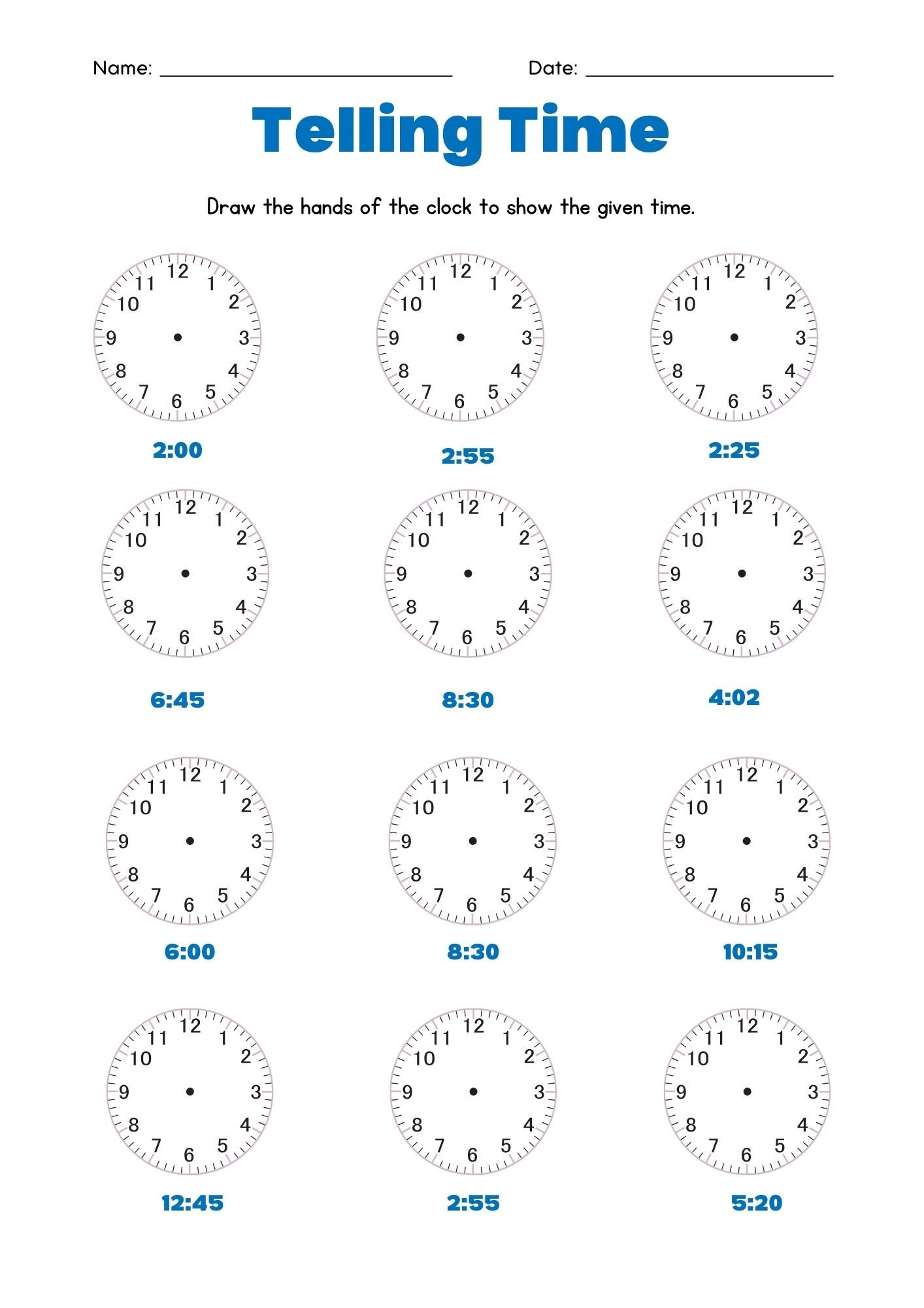 20 Printable 1st Grade Worksheet what Time is It Learn Time Analog ...