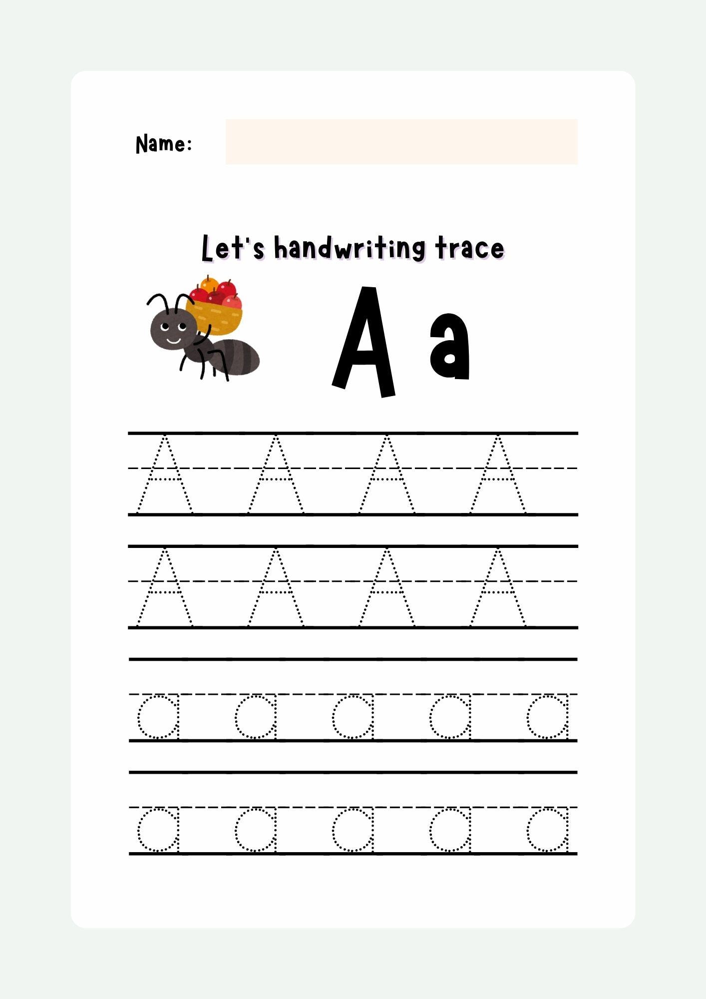 Kindergarten Handwriting Practice: Alphabet Tracing Worksheets (PDF ...