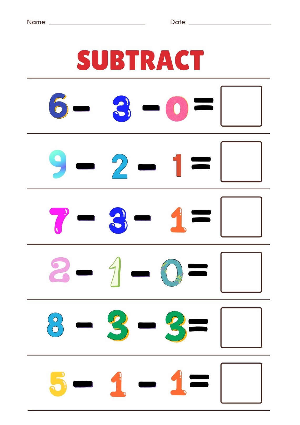 Kindergarten Addition and Subtraction Worksheets: Picture Math (20 ...