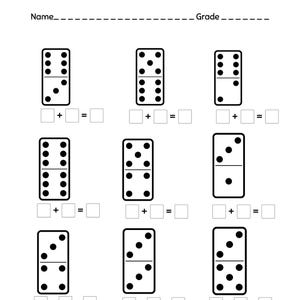 20 Printable Domino Addition Worksheets | 1st Grade & Kindergarten Math ...