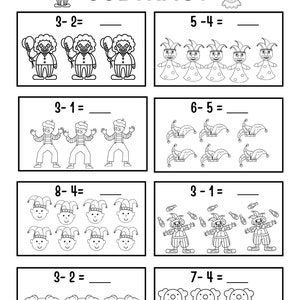 Picture Addition and Subtraction Worksheets: Kindergarten Homeschool ...