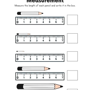 14 Printable Measuring With a Ruler Worksheets. - Etsy