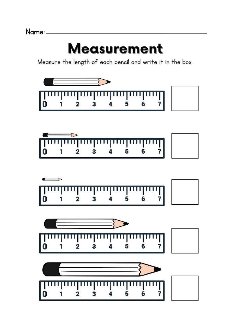 14 Printable Measuring With a Ruler Worksheets. - Etsy