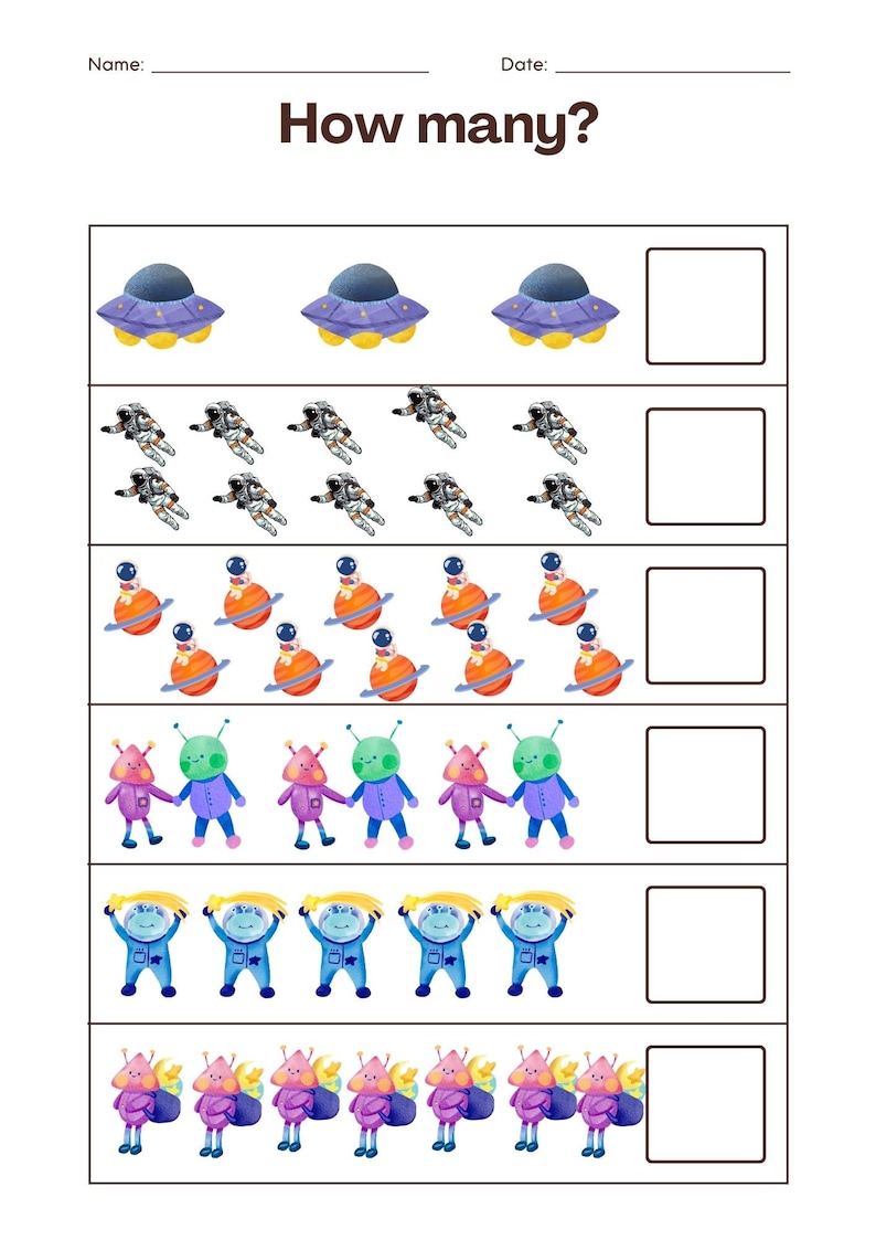 20printables Kindergarten Math How Many Worksheets, Numbers 1 to 10 ...