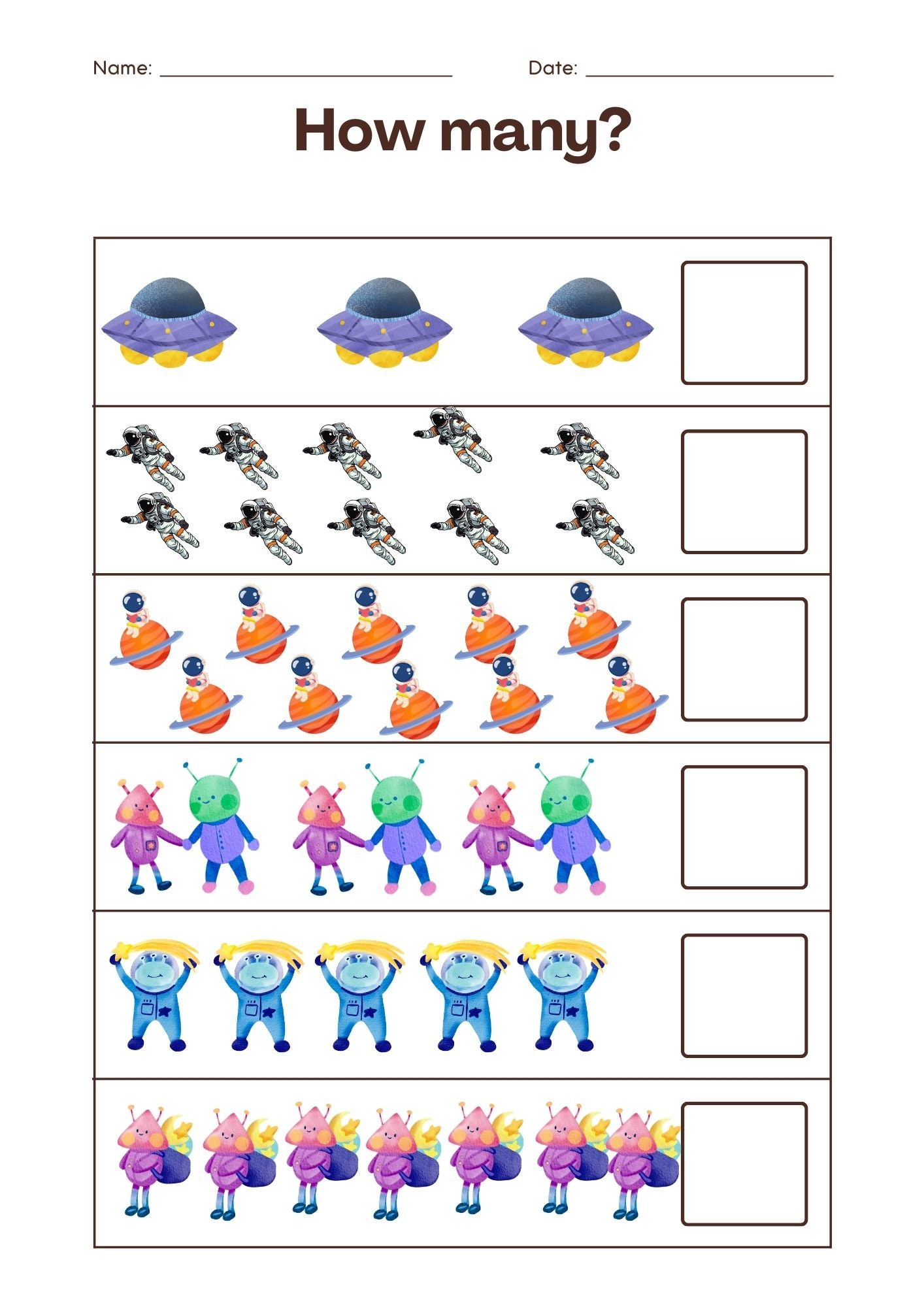 20printables Kindergarten Math How Many Worksheets, Numbers 1 to 10 ...