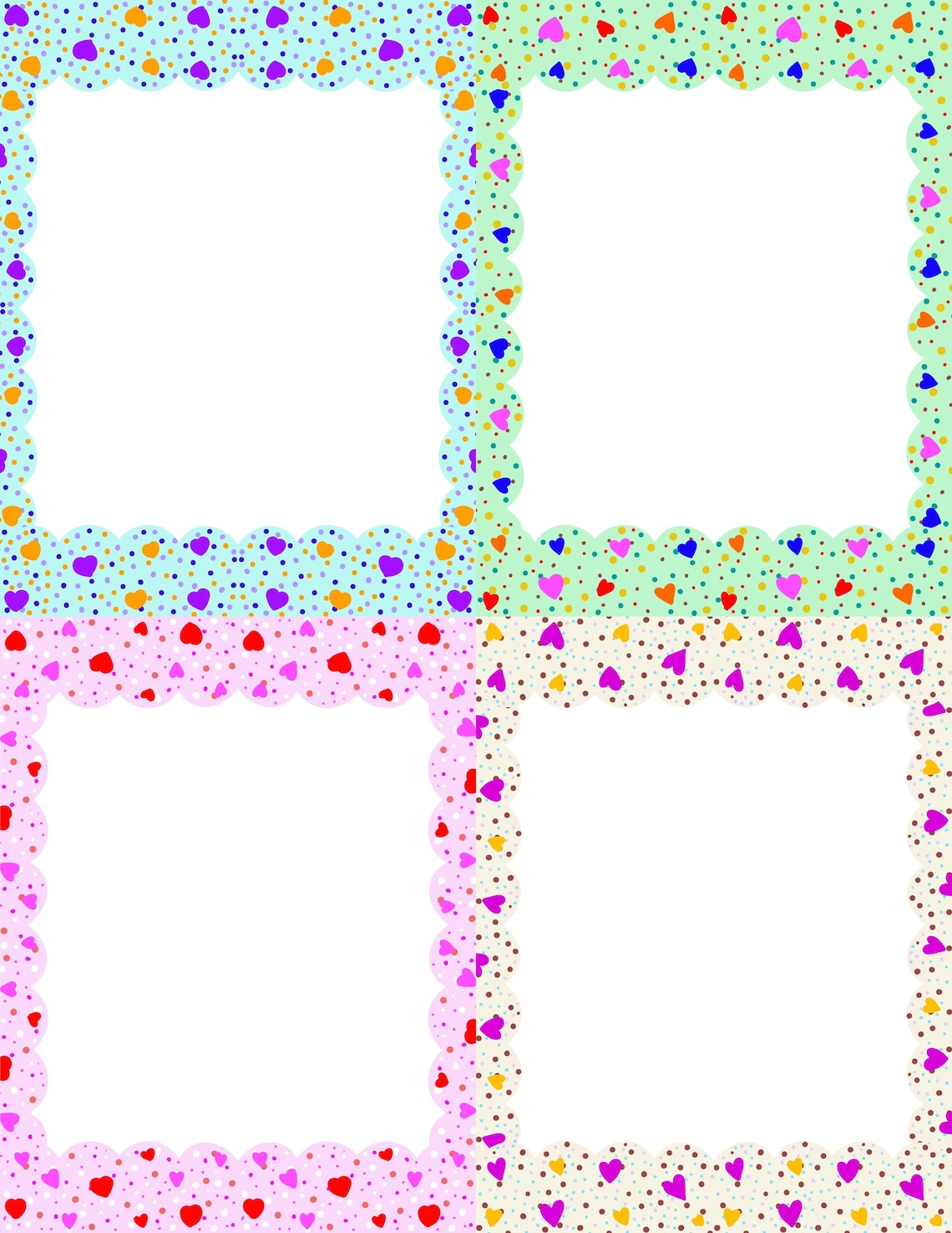 Valentine's Day Heart Page Borders and Frames Clip Art - Etsy