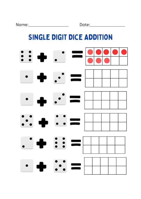Kindergarten Addition Worksheets Domino Addition Pic Addition Word
