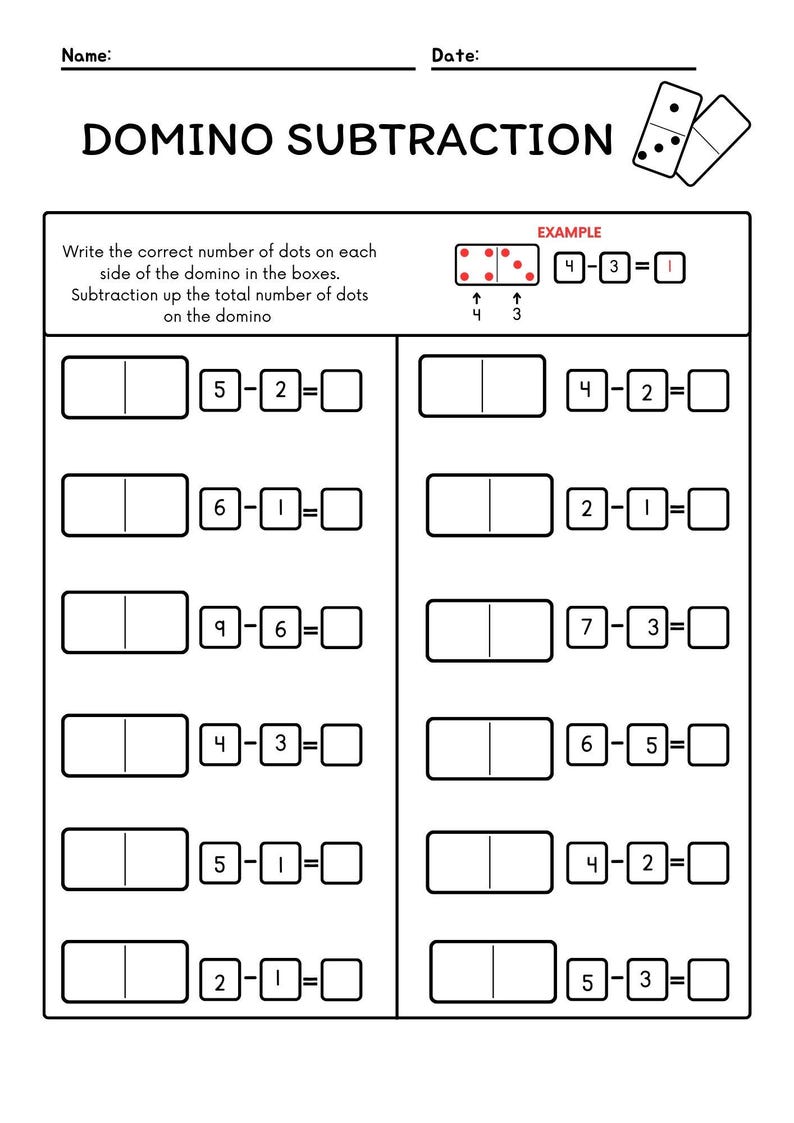 20 Printable Domino Addition Worksheets | 1st Grade & Kindergarten Math ...