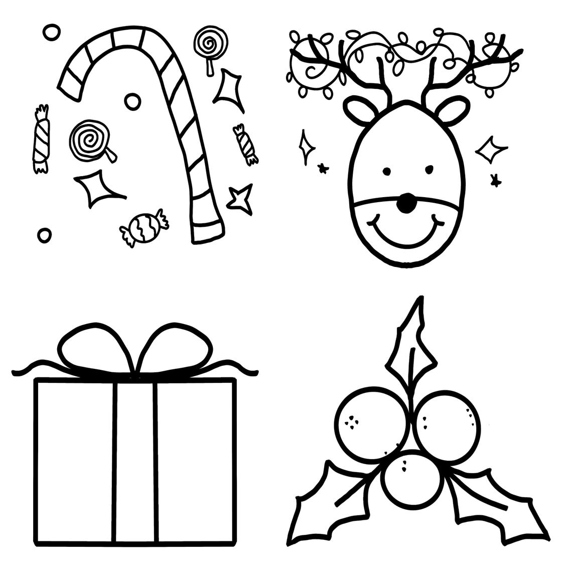 Christmas Doodle Borders Clipart, Winter PNG - Etsy