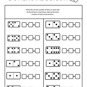 20 Printable Domino Addition Worksheets | 1st Grade & Kindergarten Math ...