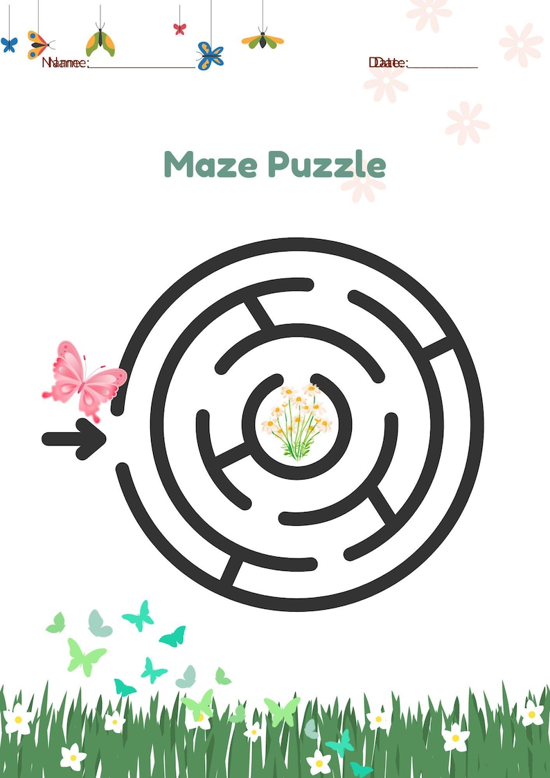 32 Printable Spring Maze Puzzle Worksheets for Kindergarten ...