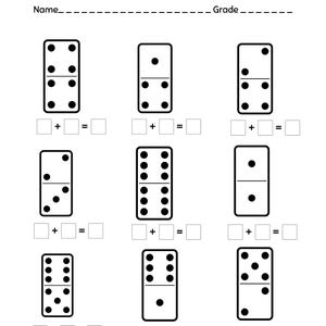 20 Printable Domino Addition Worksheets | 1st Grade & Kindergarten Math ...