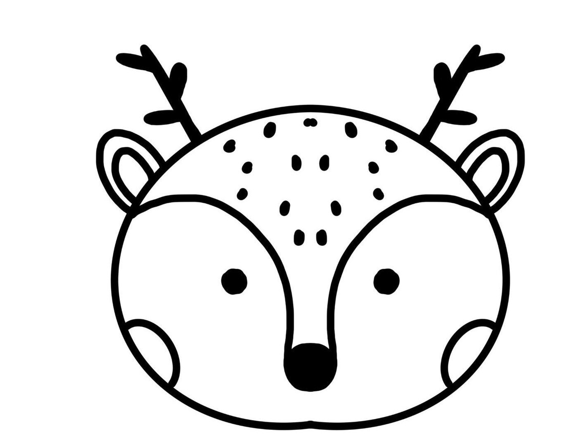 20 Animal Faces Coloring Page Digital Download,cute and Fun Animal ...