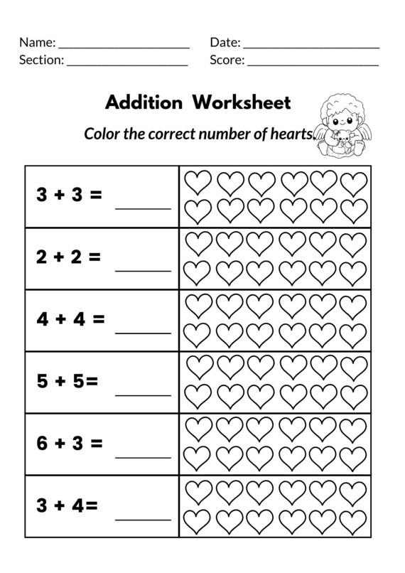 Free Printable Kindergarten Addition And Subtraction Kindergarten