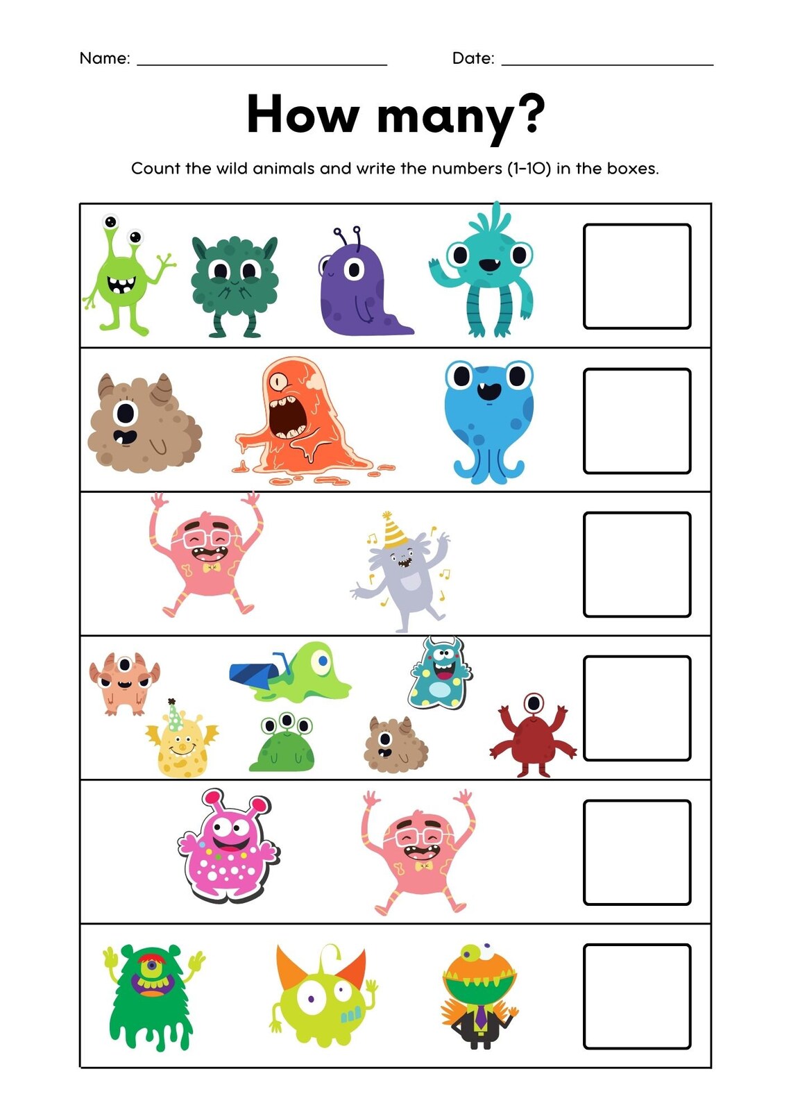 Count the Pictures. Add and Write the Correct Sum in the Box, Worksheet ...