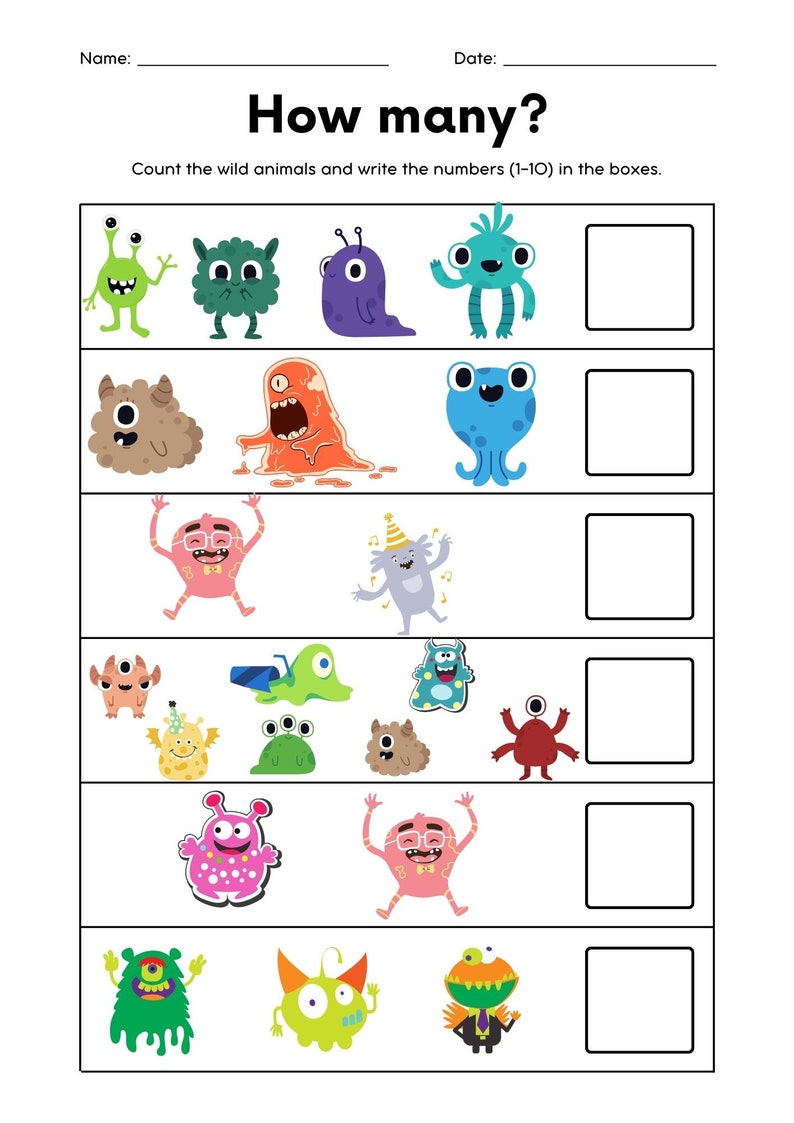 Count the Pictures. Add and Write the Correct Sum in the Box, Worksheet ...