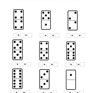 20 Printable Domino Addition Worksheets 1st Grade & Kindergarten Math ...