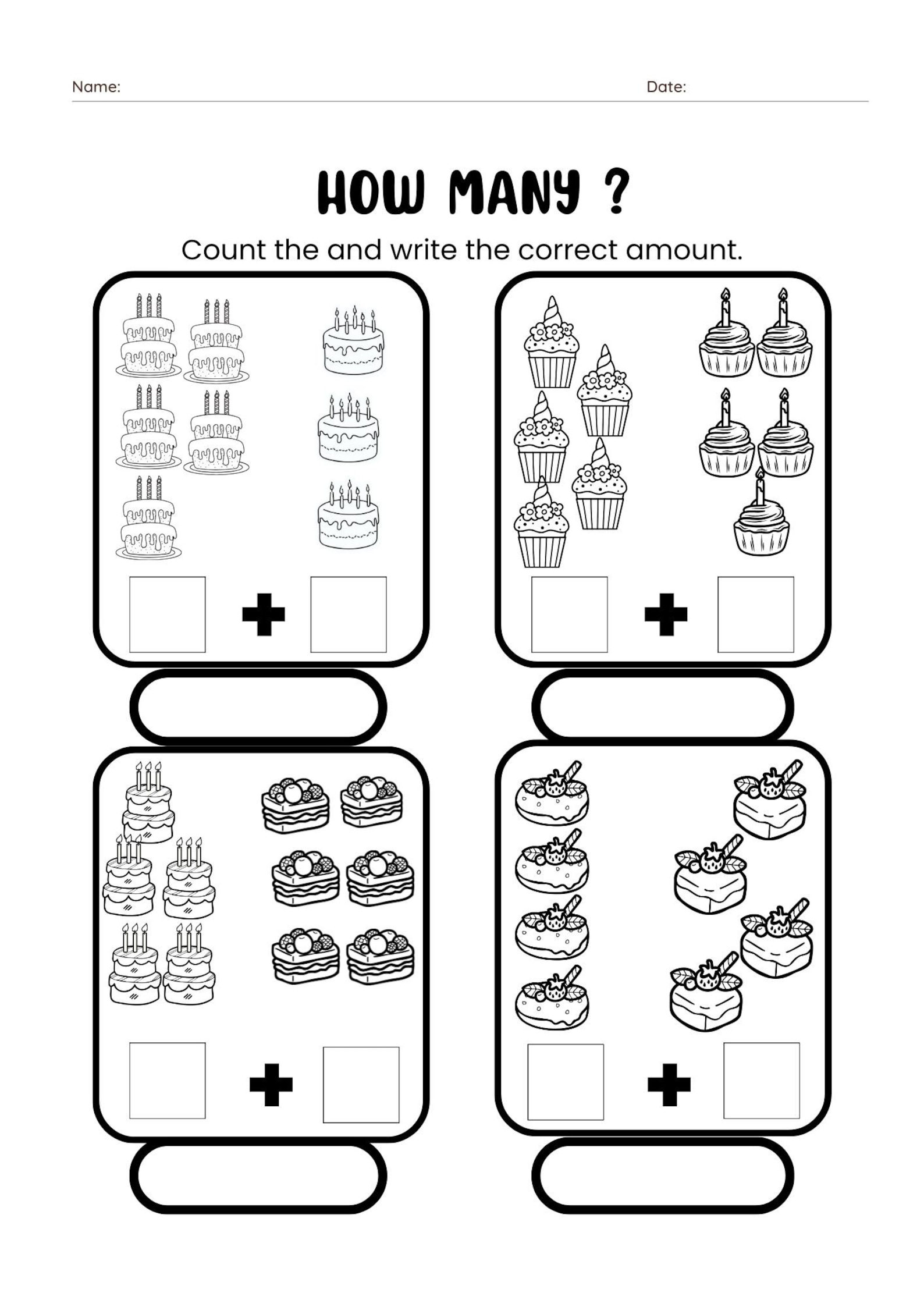 20 Printable Kindergarten Addition Worksheets, Picture Addition and ...