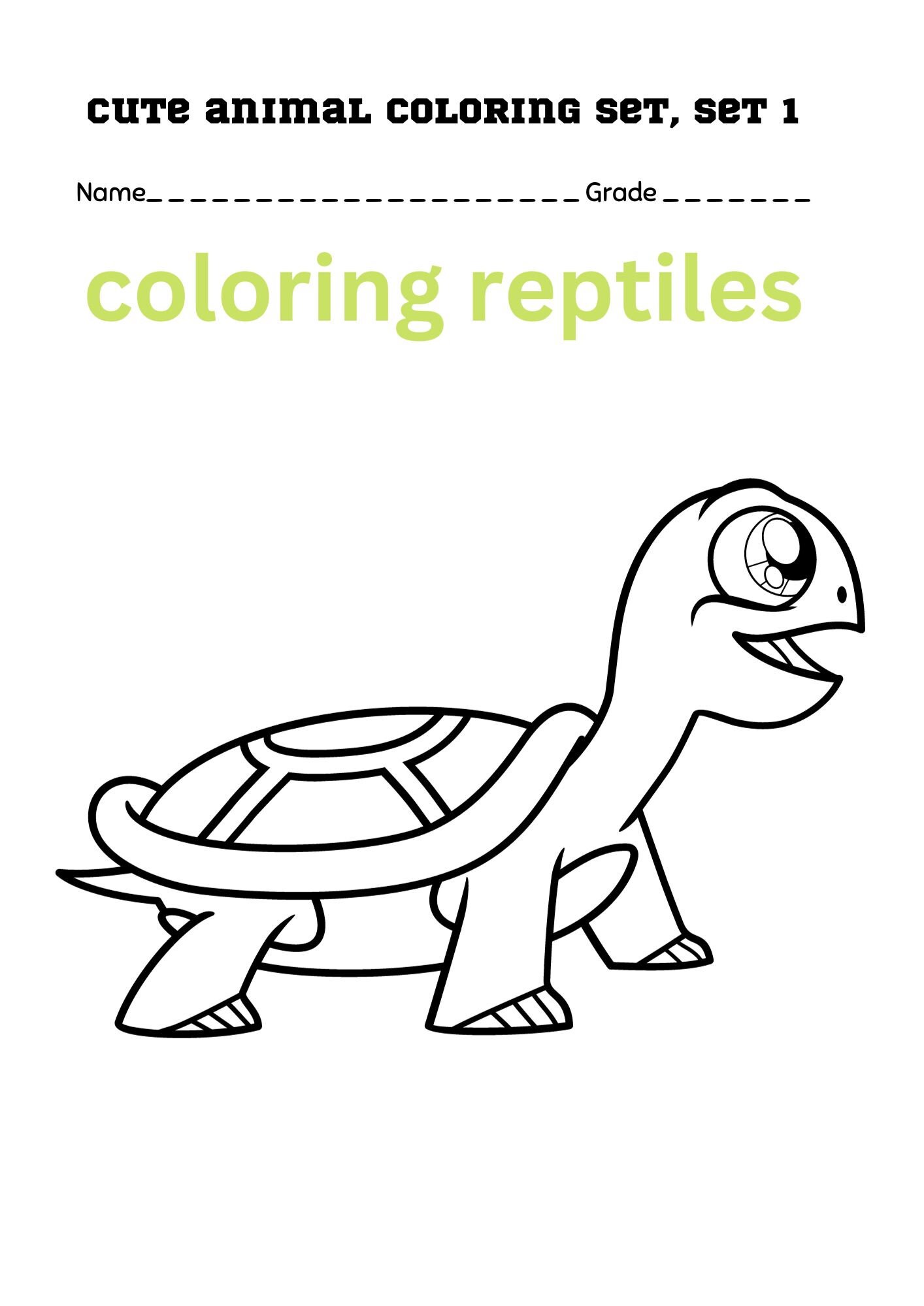 10 Coloring Pictures of Reptiles,coloring Pages for Kids, Coloring ...