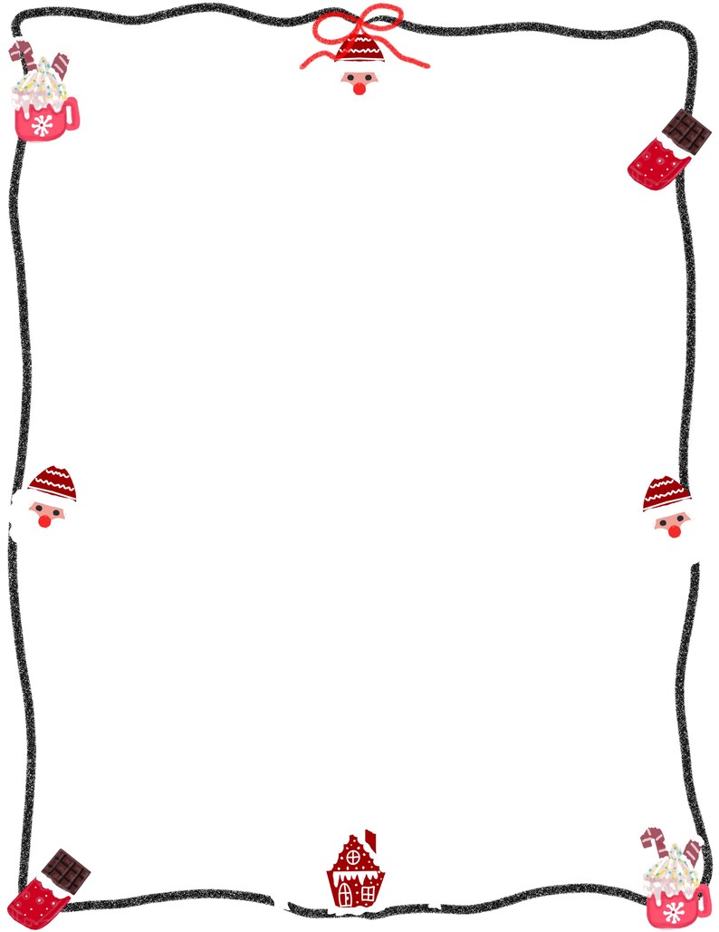 Christmas Doodle Borders Clip Art Frames (PNG) - Etsy